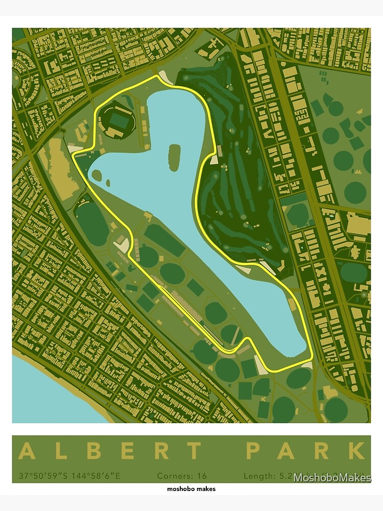 "Albert Park Circuit -- Track Map" Poster for Sale by MoshoboMakes ...