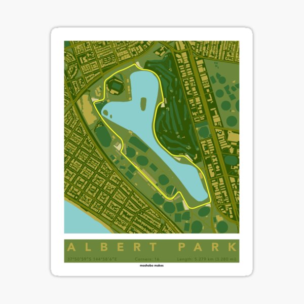 Pegatina «Circuito de Albert Park -- Mapa de pistas» de MoshoboMakes ...