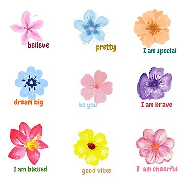 "Positive Flowers Affirmations" Sticker for Sale by keialtivariety ...