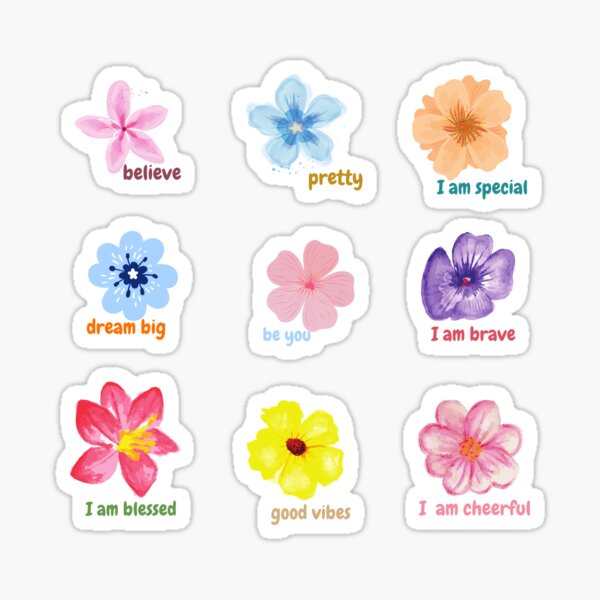 "Positive Flowers Affirmations" Sticker for Sale by keialtivariety ...