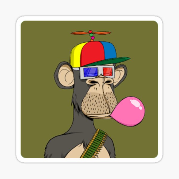 "Bored Ape Yacht Club #7534" Sticker for Sale by NFT-items | Redbubble