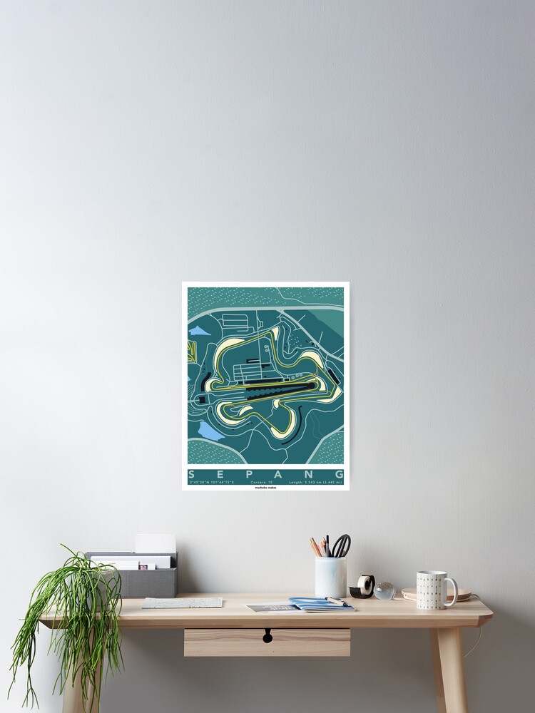 "Sepang Intl. Circuit -- Track Map" Poster for Sale by MoshoboMakes ...