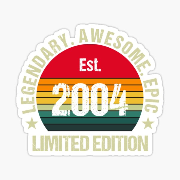 "Vintage Made In 2004 18 Year Old Gifts Retro 18th Birthday" Sticker by ...