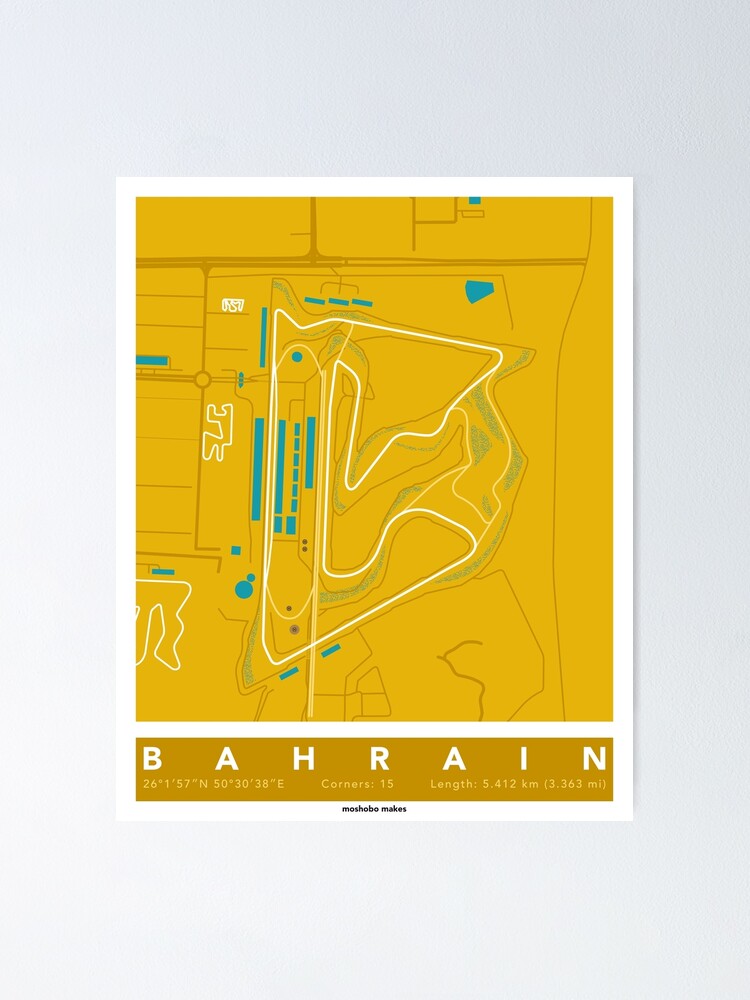 "Bahrain Intl. Circuit -- Track Maps" Poster for Sale by MoshoboMakes ...