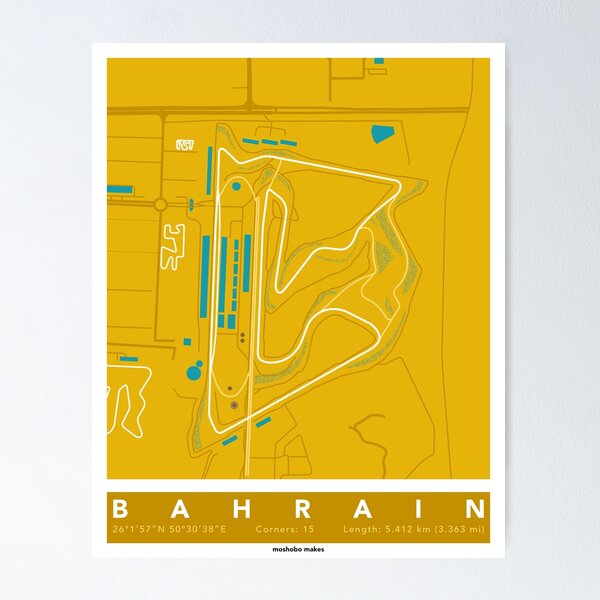 "Bahrain Intl. Circuit -- Track Maps" Poster for Sale by MoshoboMakes ...