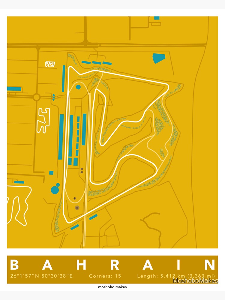 "Bahrain Intl. Circuit -- Track Maps" Sticker for Sale by MoshoboMakes ...