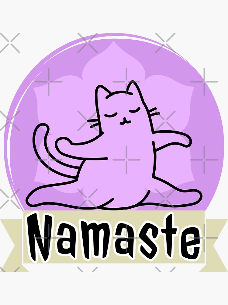 "Namaste cat Yoga life funny cat namaste" Sticker for Sale by ...
