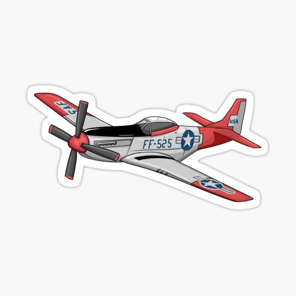 "P-51 Mustang" Sticker by DinosaurDesign | Redbubble