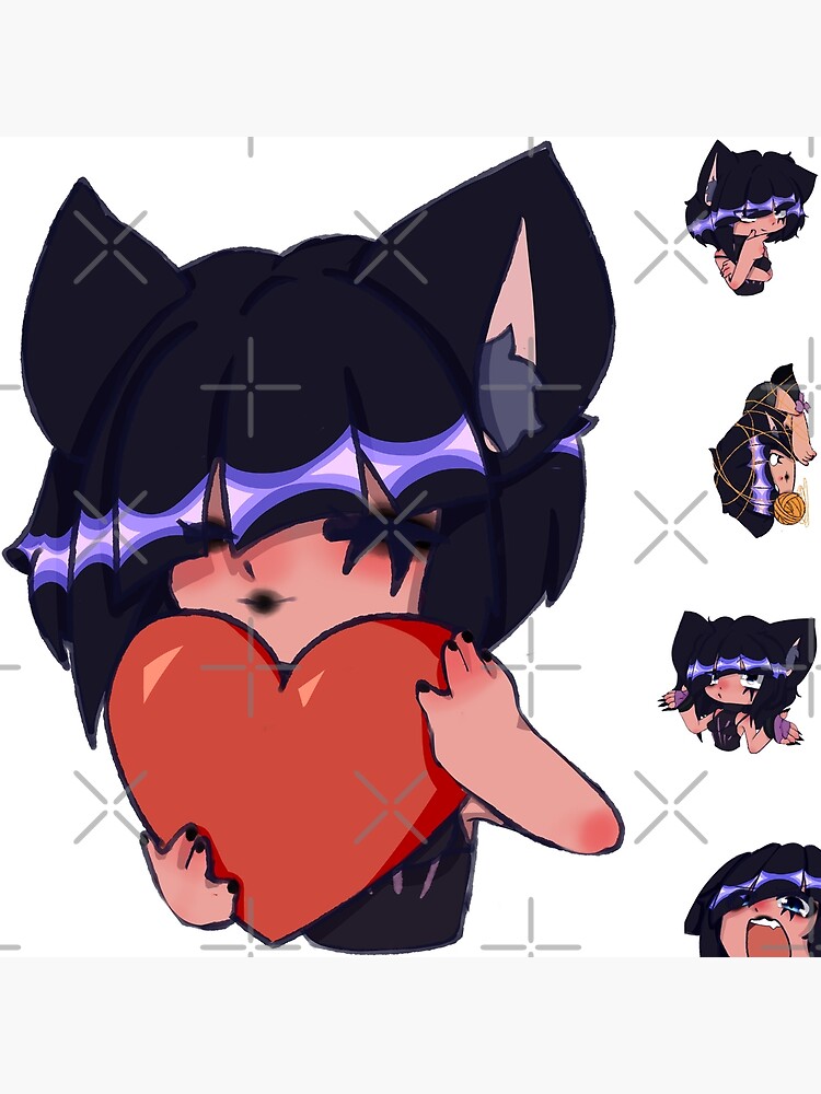 "Anime Cat Girl Sticker pack" Poster for Sale by Nyamelon | Redbubble