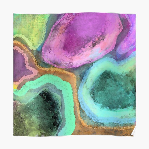 "Crystal Rainbow Rock Layers" Poster for Sale by thecraftybird | Redbubble