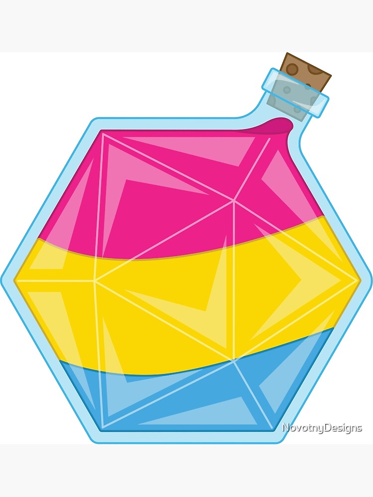 D20 Pansexual Pride Flag Potion Bottle Poster For Sale By