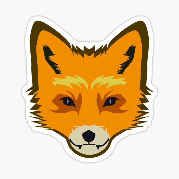 "Cute Fox Head" Sticker for Sale by franktact | Redbubble