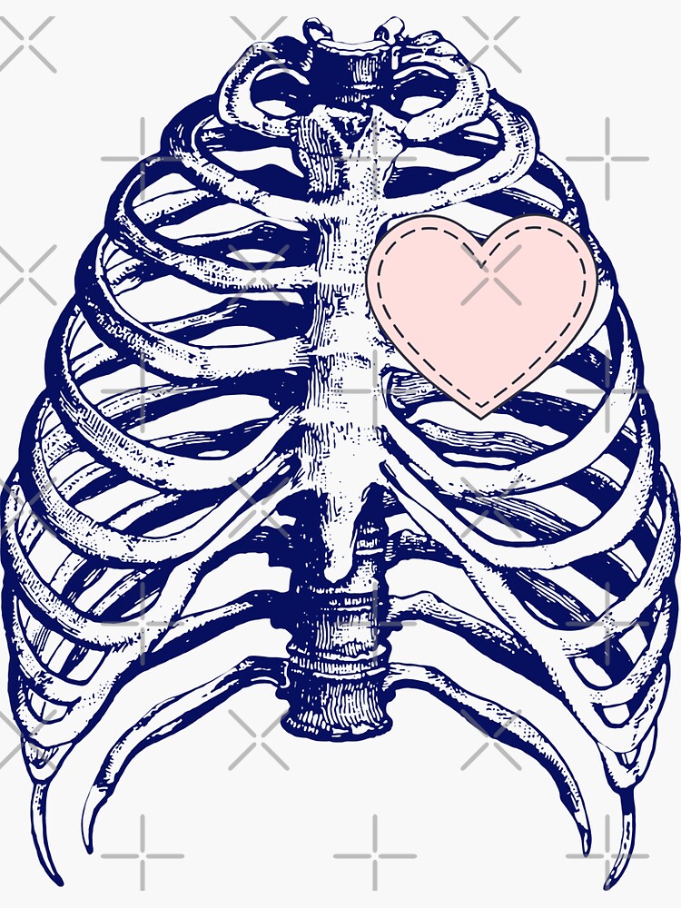 "RIB CAGE & HEART PATCH" Sticker for Sale by MiloyaMoon | Redbubble