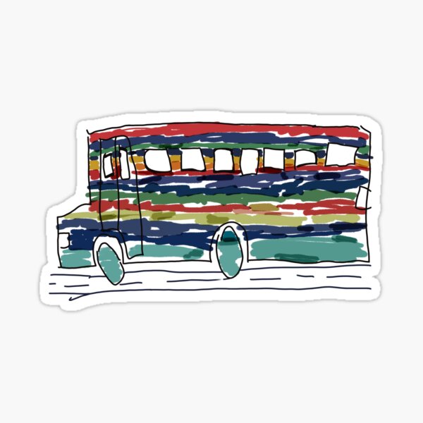 "Rainbow Bus - Team Truman" Sticker by B-laine-love | Redbubble