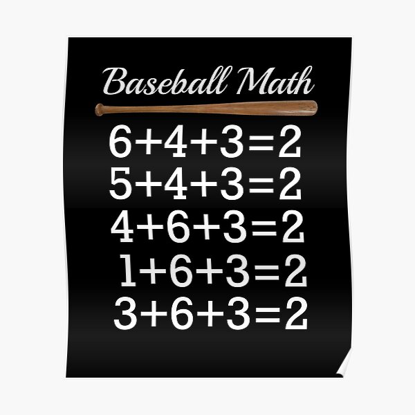 "Baseball Math Double Play Baseball Official Scorer " Poster by ...