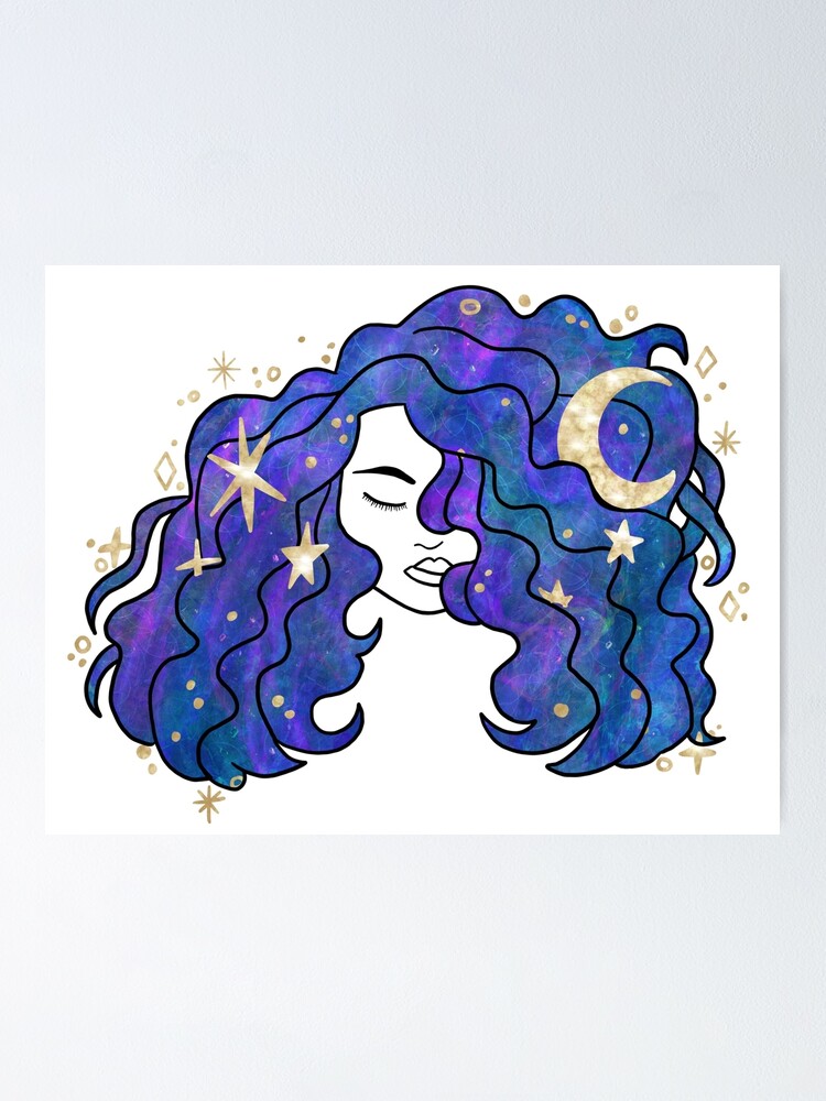 "Cosmic hair" Poster for Sale by jardakelley | Redbubble