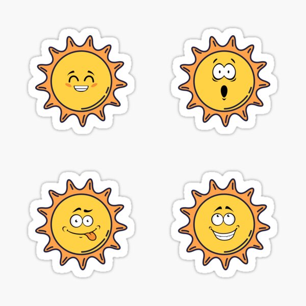 "Smiley Sun Pack" Sticker by CozyMcGee | Redbubble