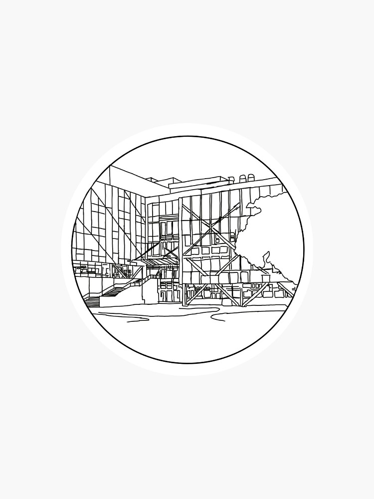 "UC Ernest Rutherford building sketch" Sticker for Sale by ...