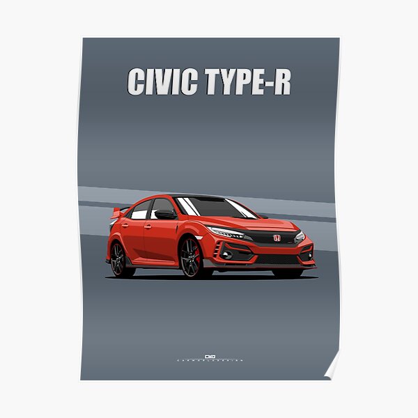 "Civic Type-R" Poster for Sale by ElseWorldDesign | Redbubble