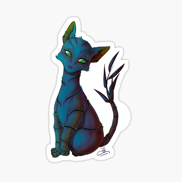 "Nighttime Bamboo Cat" Sticker for Sale by lkthayerart | Redbubble