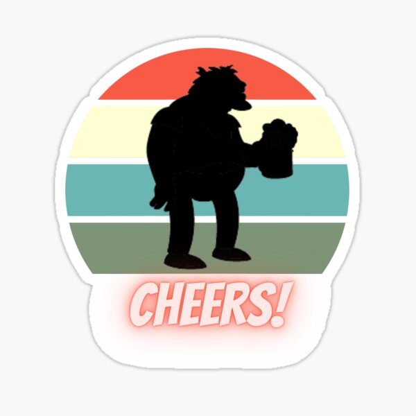 "Barney Cheers Red" Sticker by purplepeppers | Redbubble