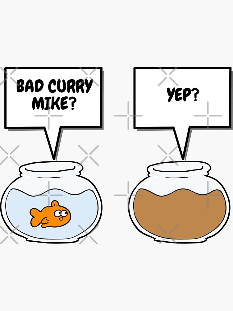 "Bad Curry Fishbowl Funny T-shirt" Sticker by INFIDEL | Redbubble