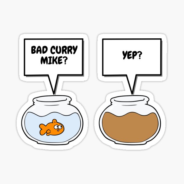"Bad Curry Fishbowl Funny T-shirt" Sticker by INFIDEL | Redbubble