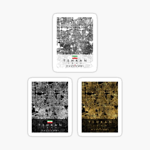 "TEHRAN MAP IRAN Sticker Pack" Sticker for Sale by hatimelhag | Redbubble