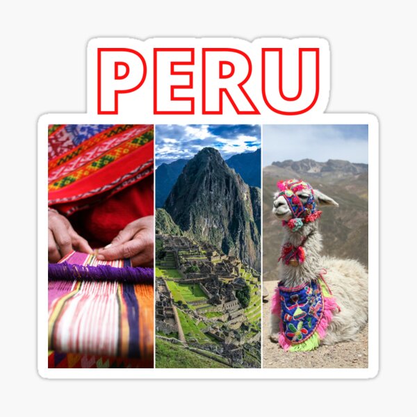 "Peru threads machu picchu llama" Sticker for Sale by KarloPrints ...
