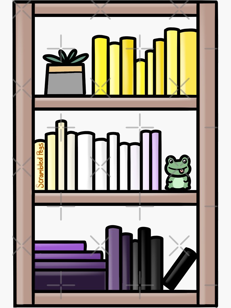 "Subtle Non-binary Pride Bookcase" Sticker for Sale by scrambledpegs ...