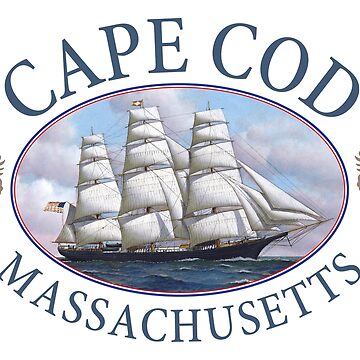 "Cape Cod Massachusetts Nautical" Sticker for Sale by Futurebeachbum ...