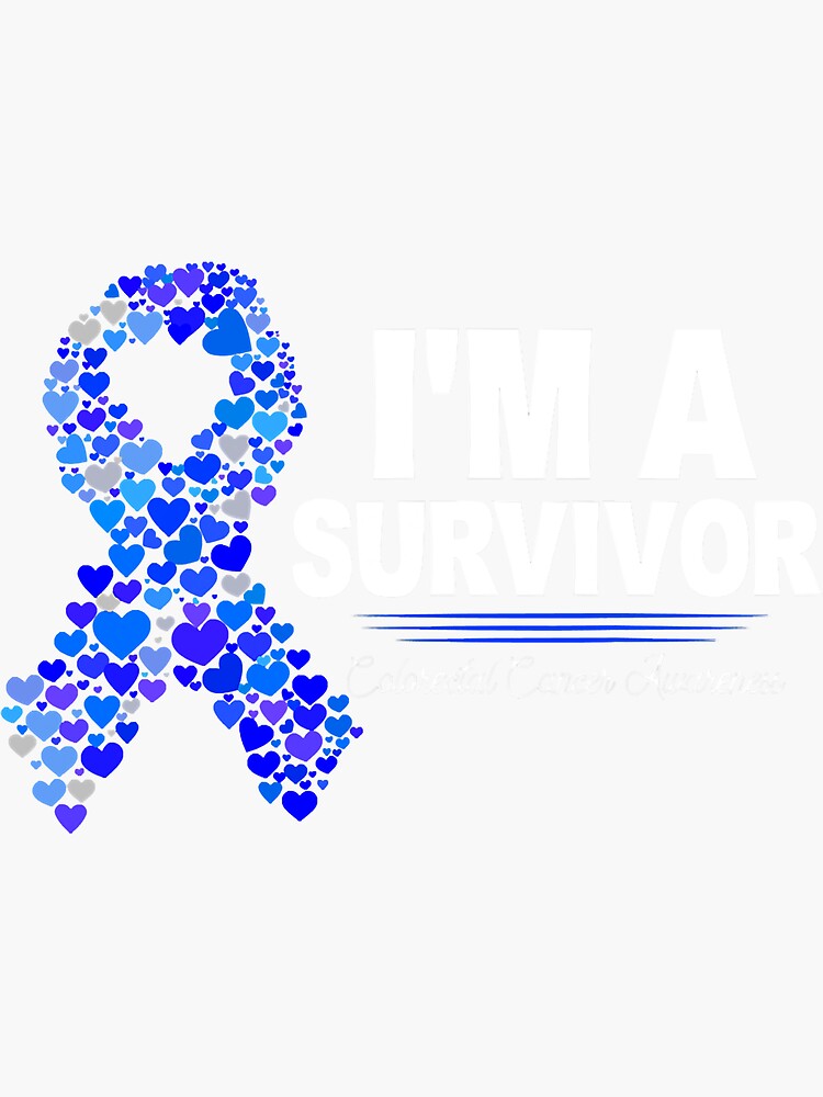 "Dark Blue Ribbon Cancer Survivor" Sticker by Toniefast29 | Redbubble