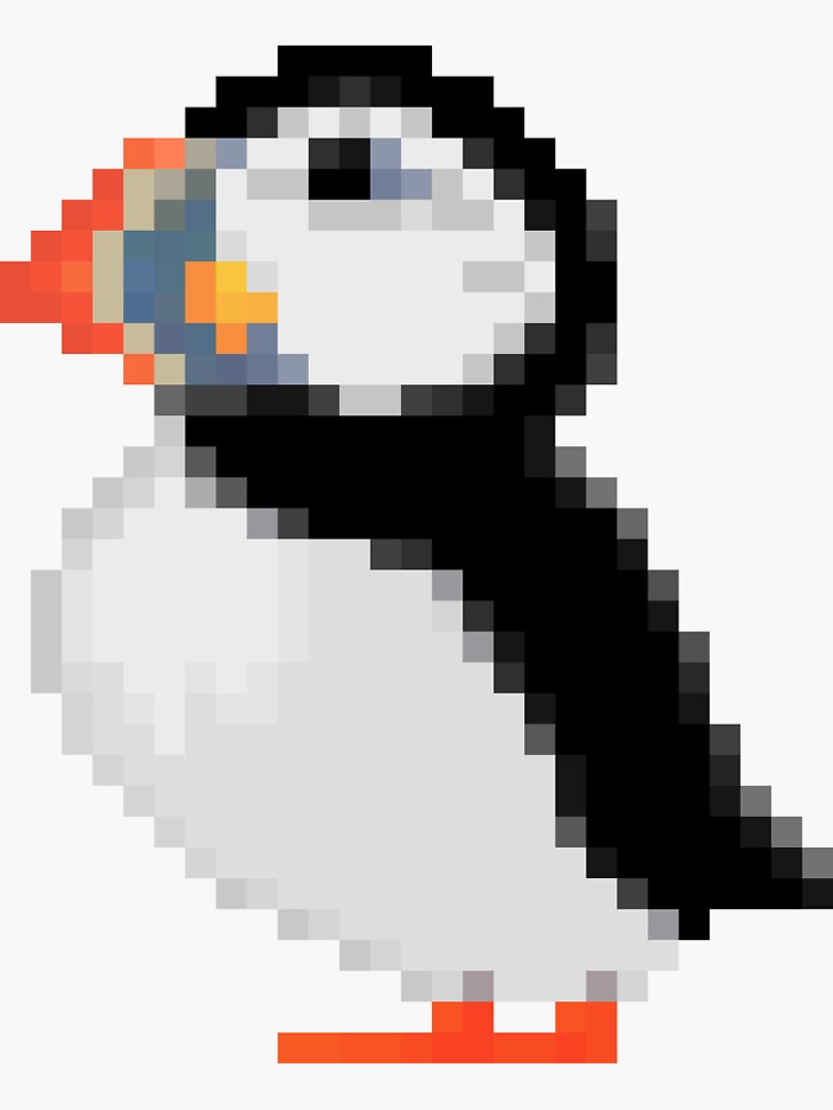 "Original Pixel Puffin - Pink Berry" Sticker by PixelPuffinsArt | Redbubble