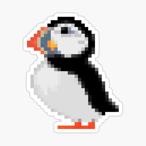 "Original Pixel Puffin - Pink Berry" Sticker by PixelPuffinsArt | Redbubble
