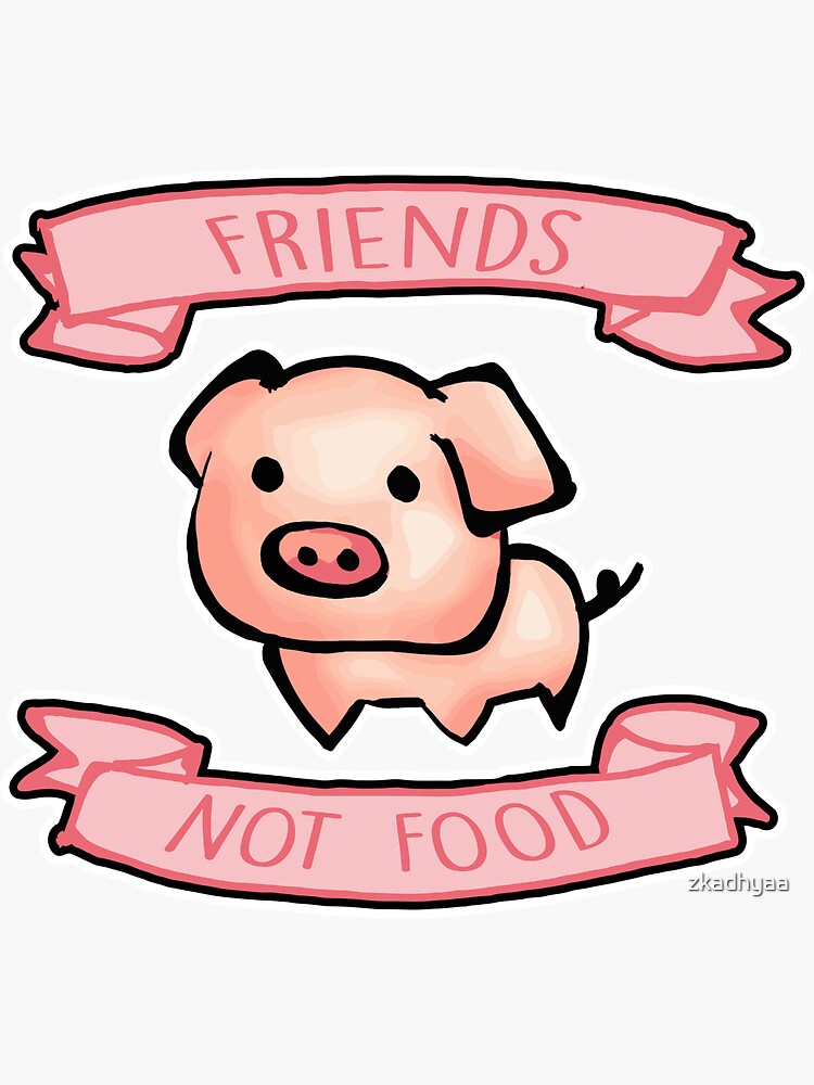 "Friends not food" Sticker by zkadhyaa | Redbubble
