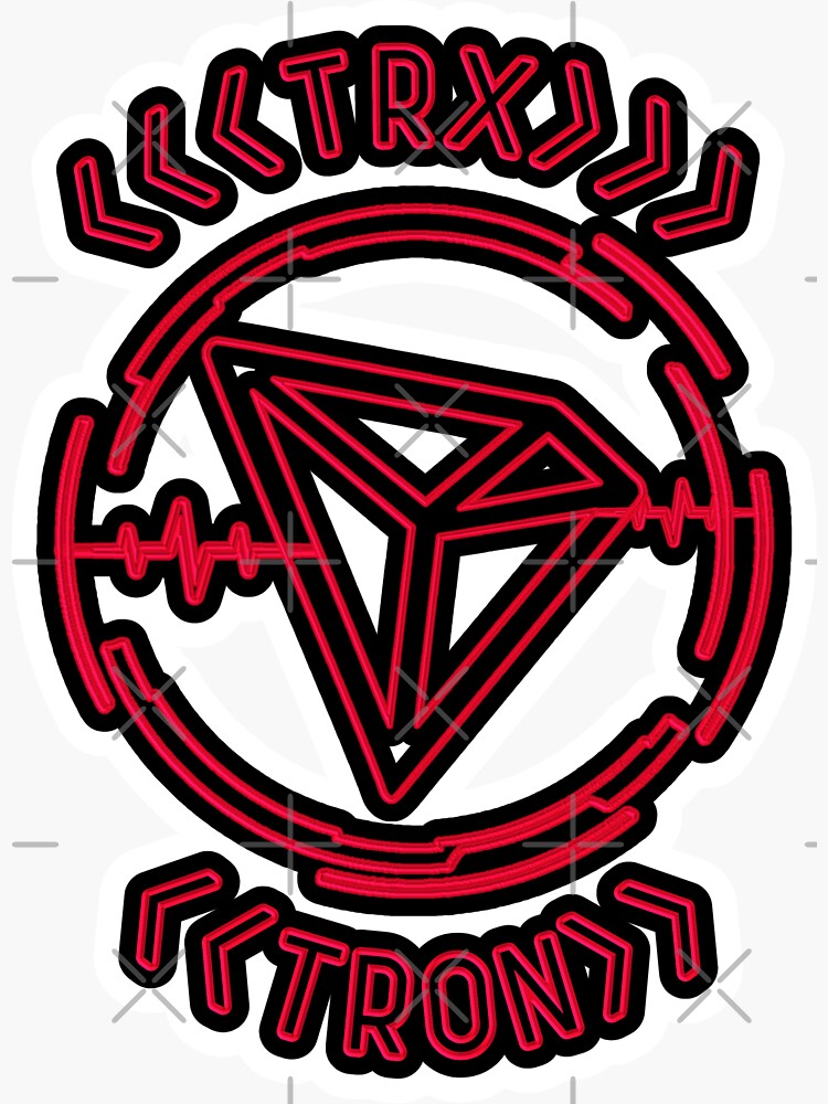 "Tron (TRX) logo neon style" Sticker for Sale by CRYPTO-STATE | Redbubble