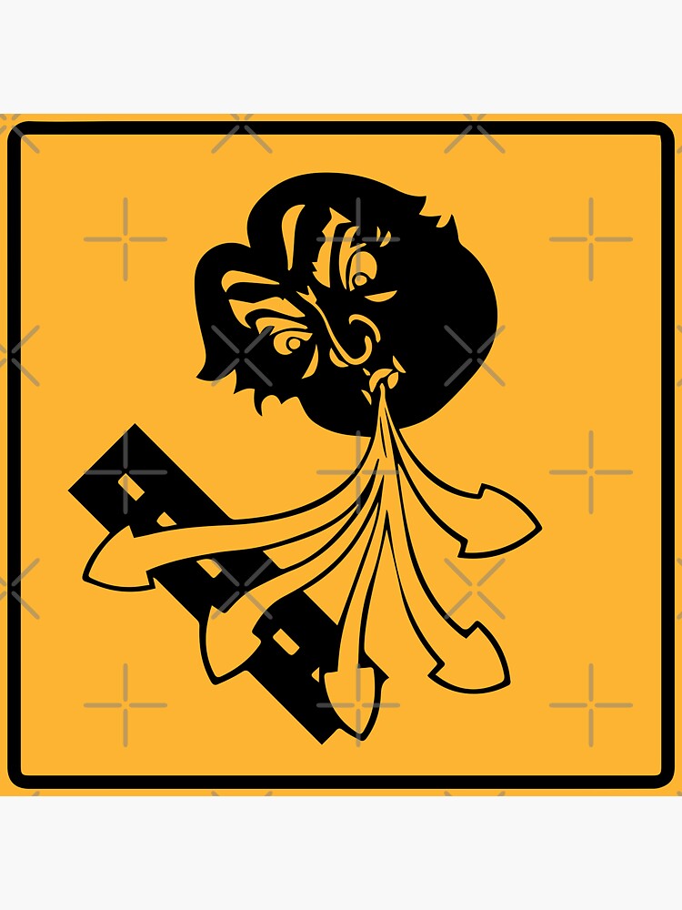"Angry man blowing wind road sign Quebec" Sticker by Hero-s | Redbubble