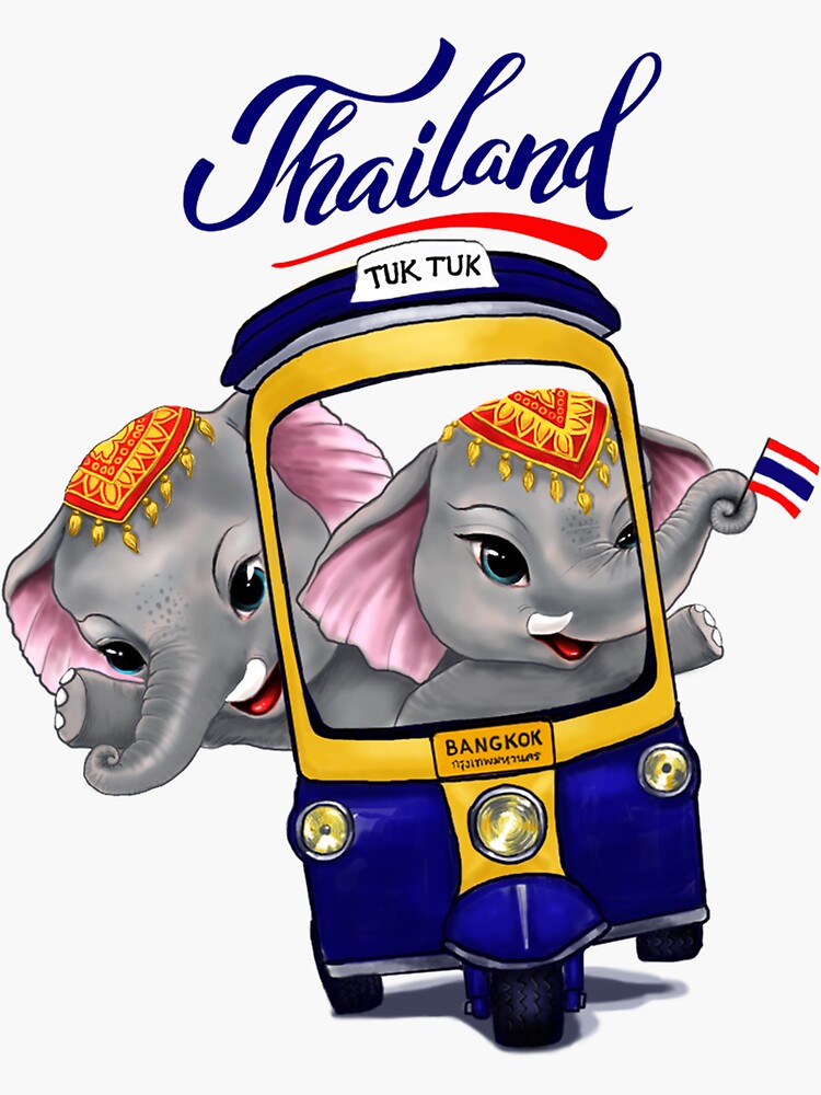 "Elephant Thailand" Sticker for Sale by NaraSketch | Redbubble