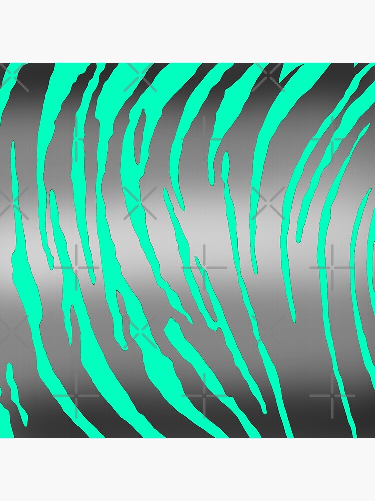 "Silver Tiger Stripes Aqua" Poster for Sale by blakcirclegirl | Redbubble