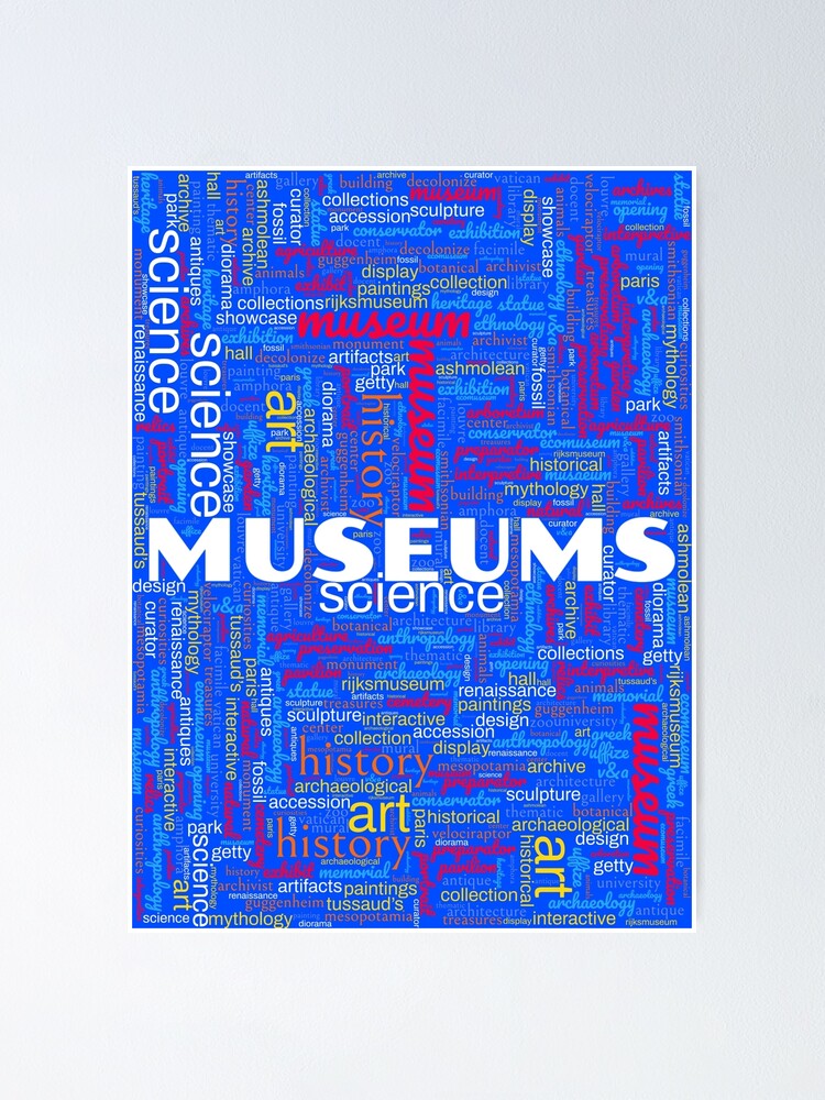 "Museum Word Cloud Science History Art Artifacts" Poster for Sale by ...