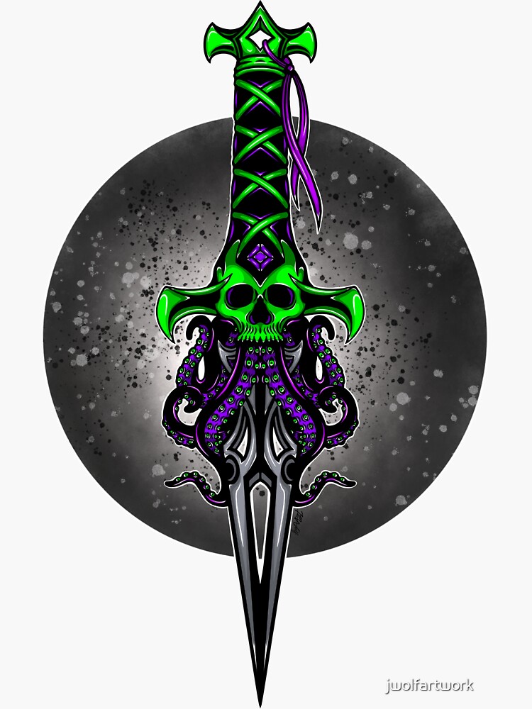 "Kraken Dagger" Sticker for Sale by jwolfartwork | Redbubble