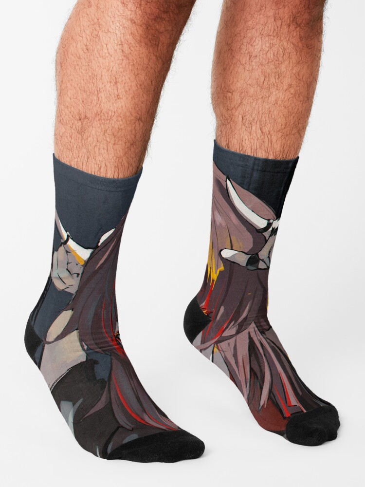 "Baka Hu Tao Genshin Impact Pyro Character" Socks by genshinwaifus ...
