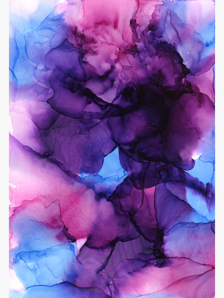 "Alcohol Inks - Purple, Pink and Blue" Sticker by artbylisanadine ...