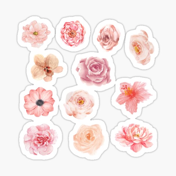 "Pink Flowers" Sticker by Miss3D | Redbubble
