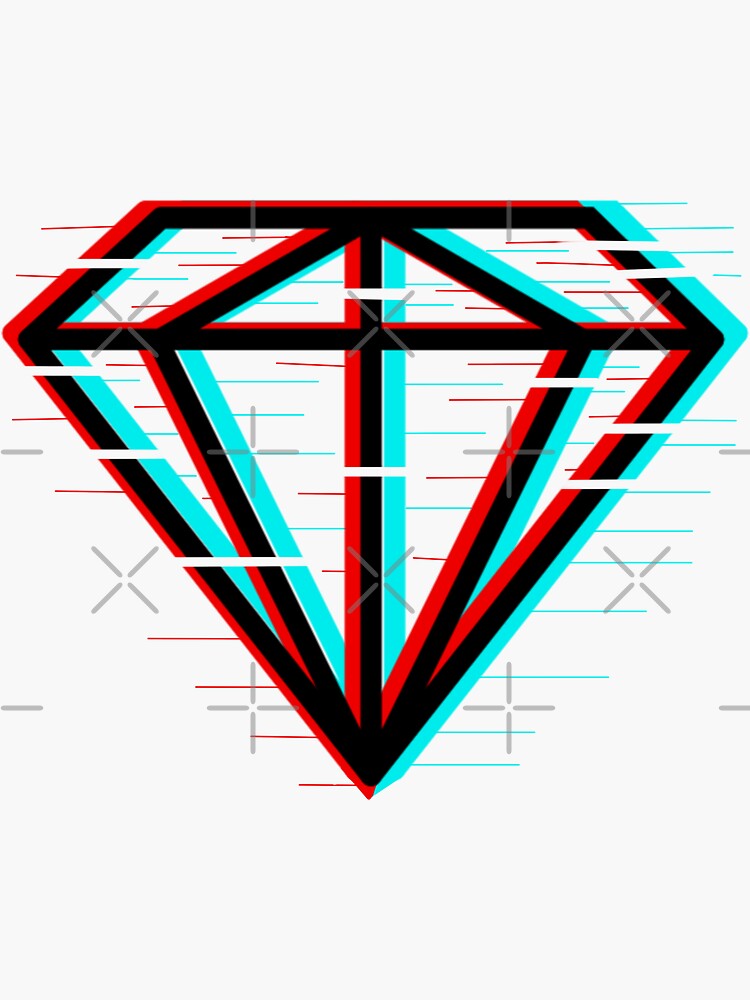 "Glitch Diamond Icon" Sticker by Maupi | Redbubble