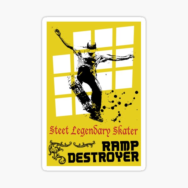 "Skateboarding - Ramp Destroyer" Sticker for Sale by HelgaFloki | Redbubble