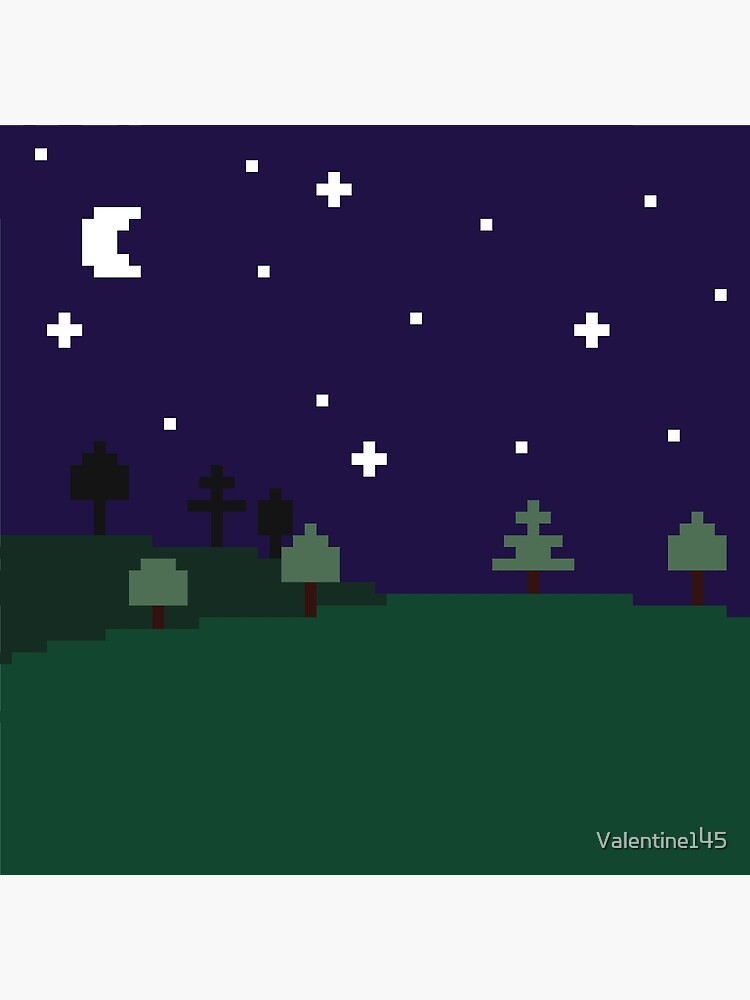 "Pixel Art Night Landscape" Art Print for Sale by Valentine145 | Redbubble
