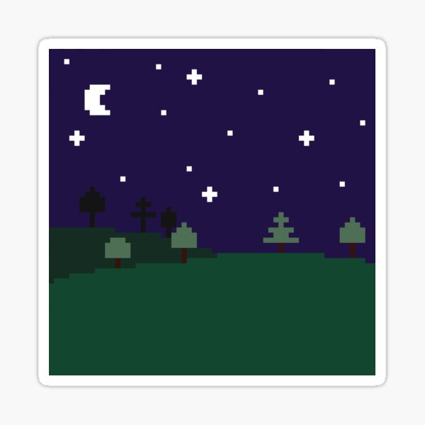 "Pixel Art Night Landscape" Sticker for Sale by Valentine145 | Redbubble