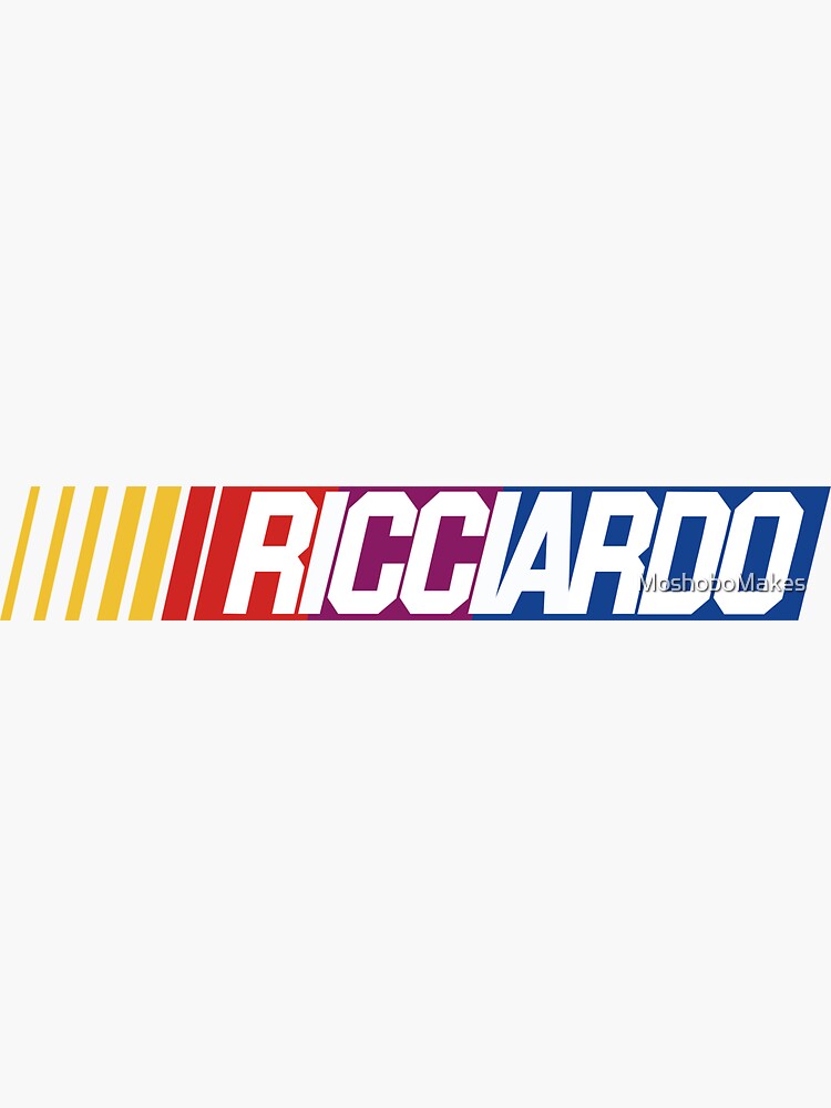 "Daniel Ricciardo - NASCAR Font " Sticker for Sale by MoshoboMakes ...