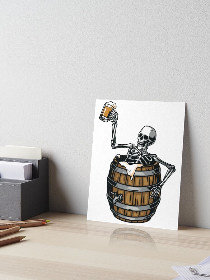 "skeleton drinking beer" Art Board Print for Sale by bisly | Redbubble